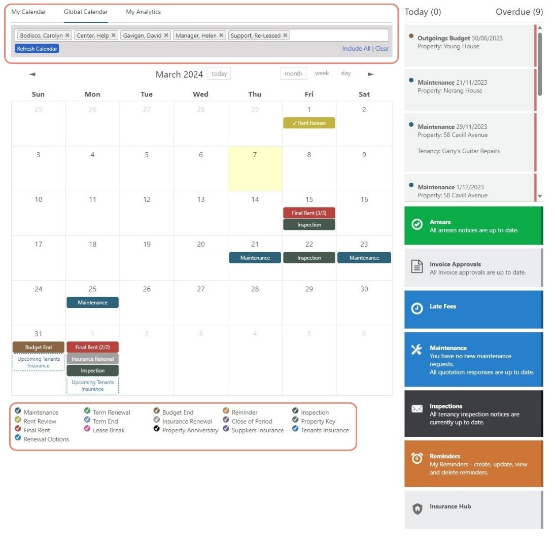 Navigating the Dashboard Calendar – Re-Leased Help