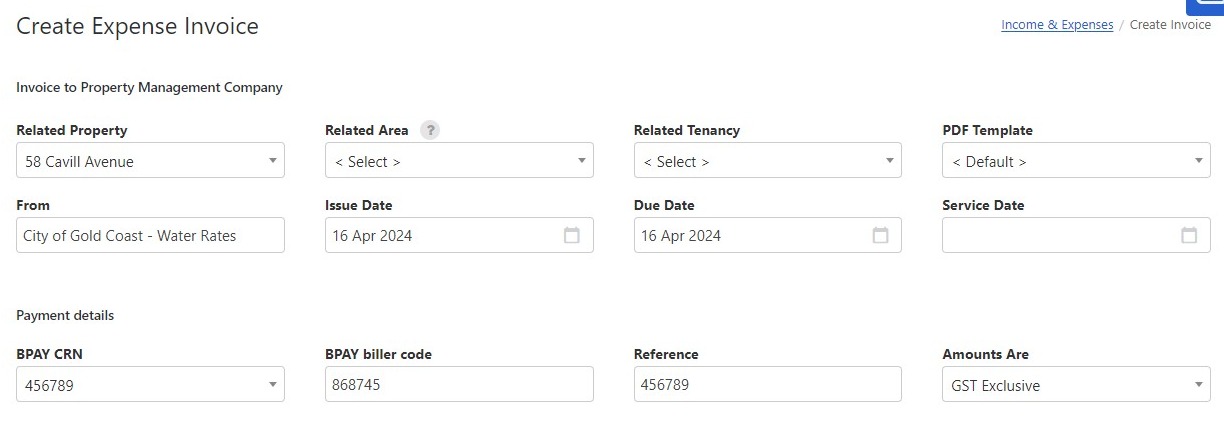Creating Expenses for BPAY Creditors (AUS-Only) – Re-Leased Help
