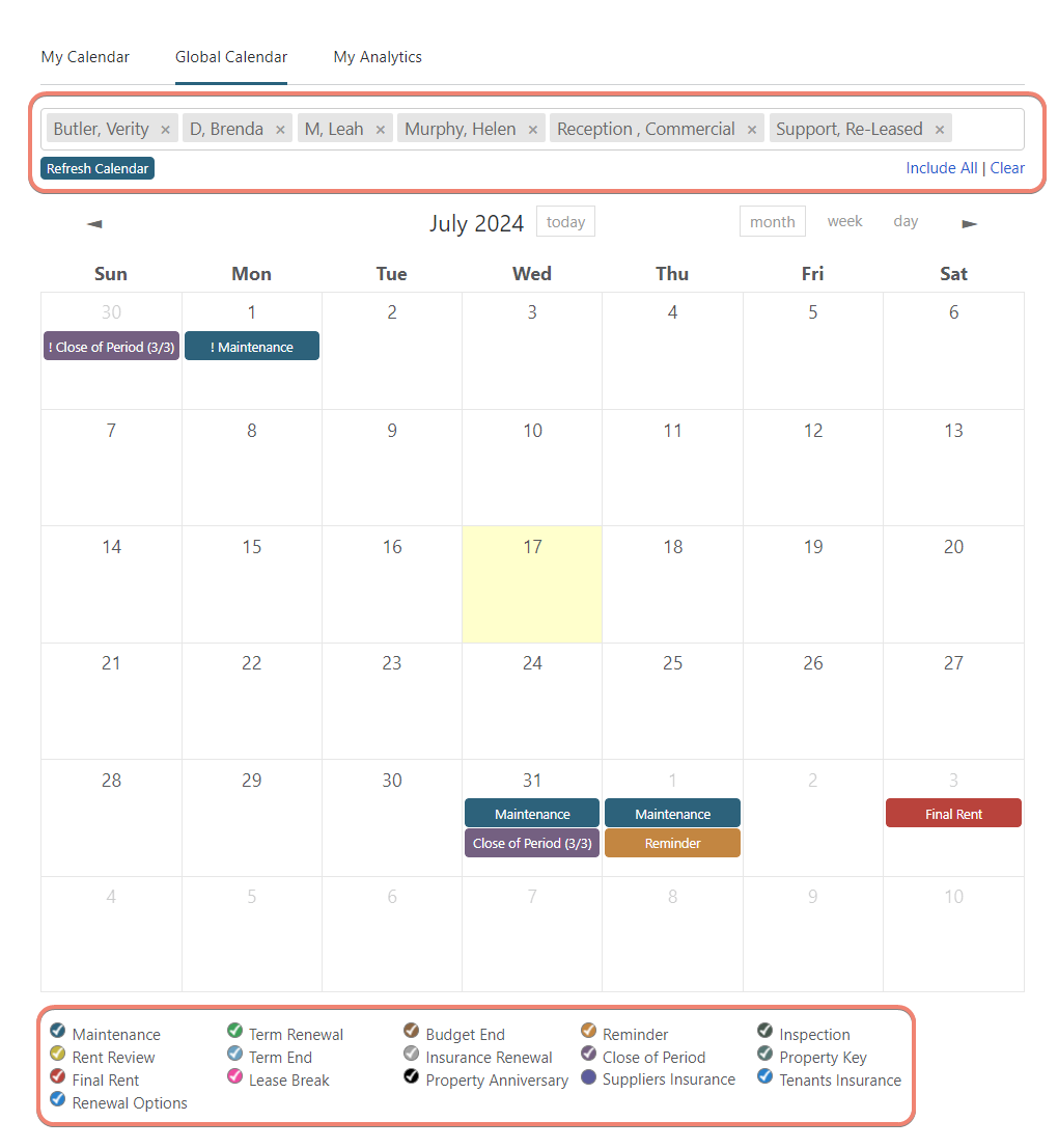 Navigating the Dashboard Calendar – Re-Leased Help