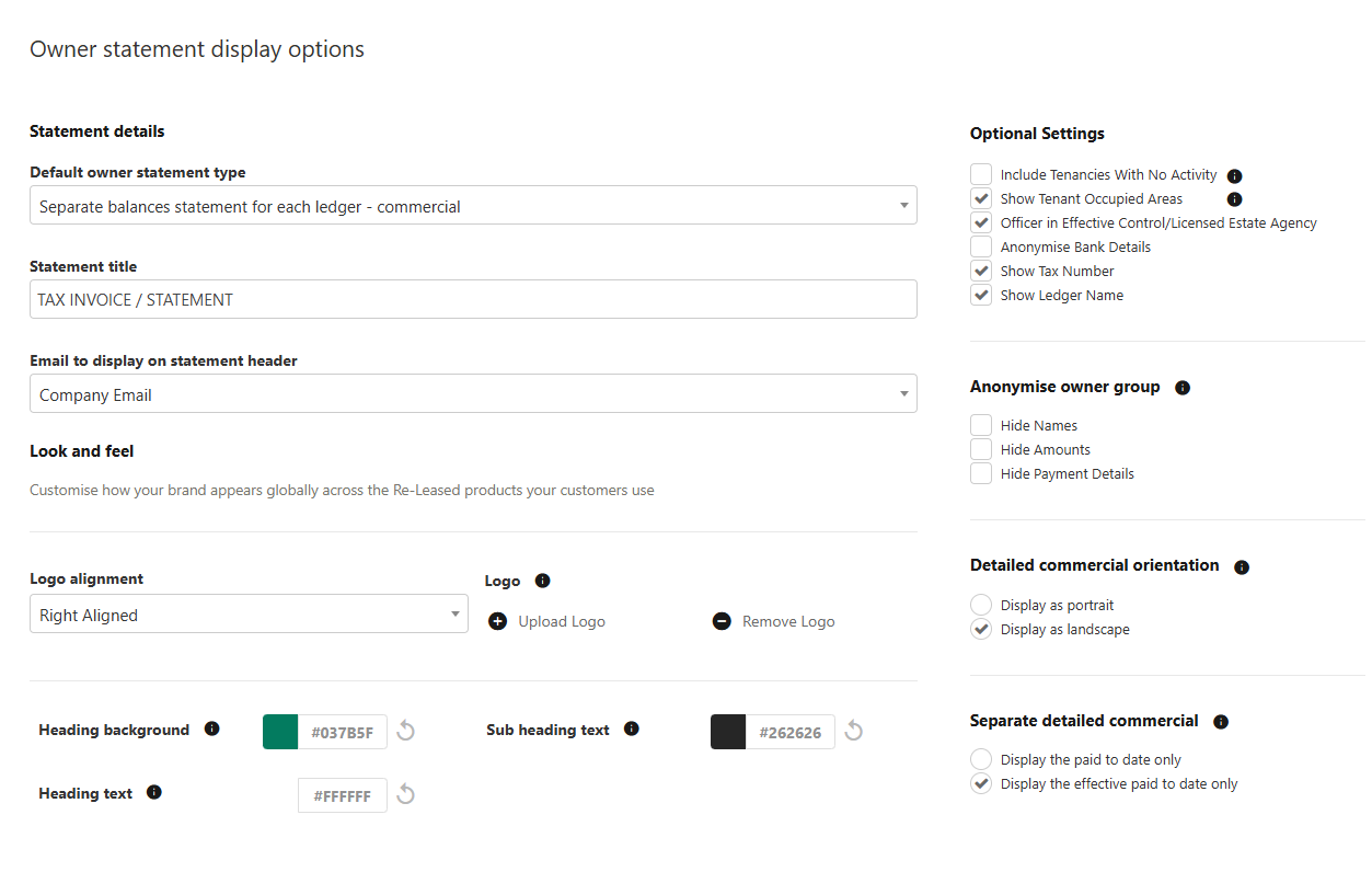 Customizing Owner Statements – Re-Leased Help