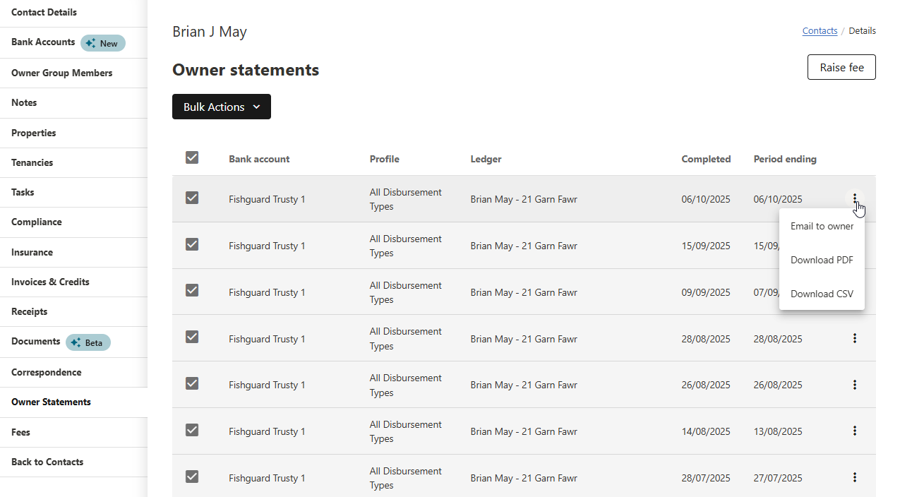 Accessing and Managing Owner Statements – Re-Leased Help